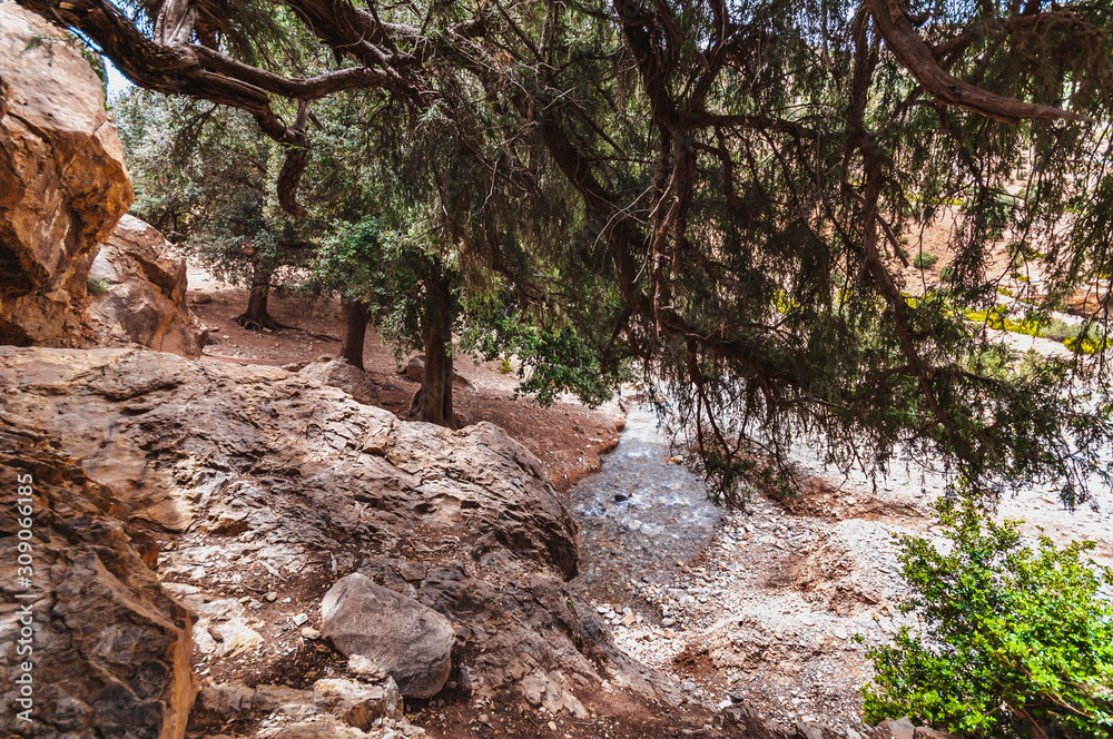 High mountain water source in the Aït Bouguemez valley in Morocco Stock ...