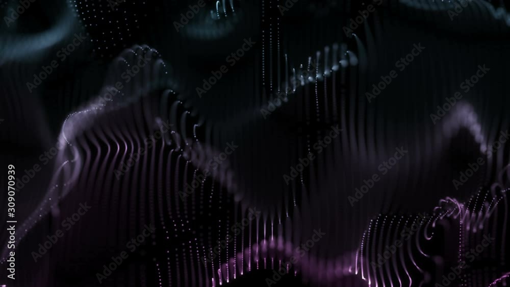 4k video. Lines abstract. Looped animation. Wave pattern. Dotted lines ...
