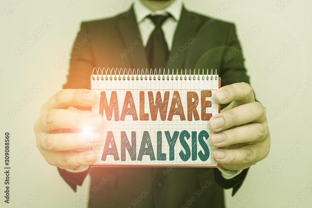 Writing Note Showing Malware Analysis. Business Concept For Performs