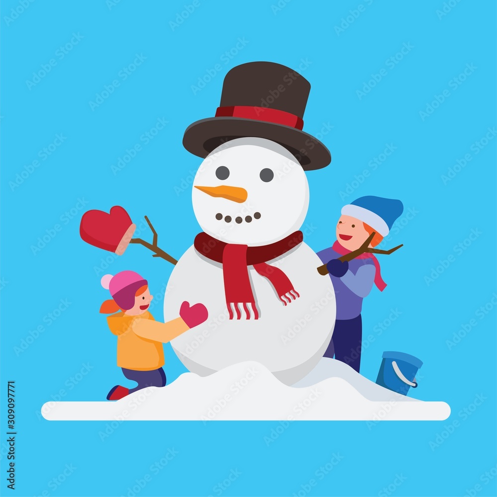 Winter Snowman Cartoon