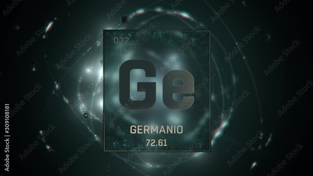 Germanium as Element 32 of the Periodic Table. Seamlessly looping 3D ...