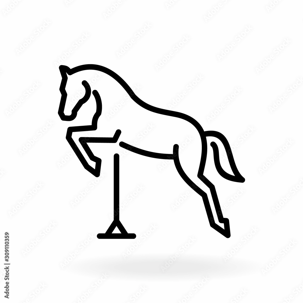 Jumping horse outline icon. Equestrian sport symbol. Stock Vector ...