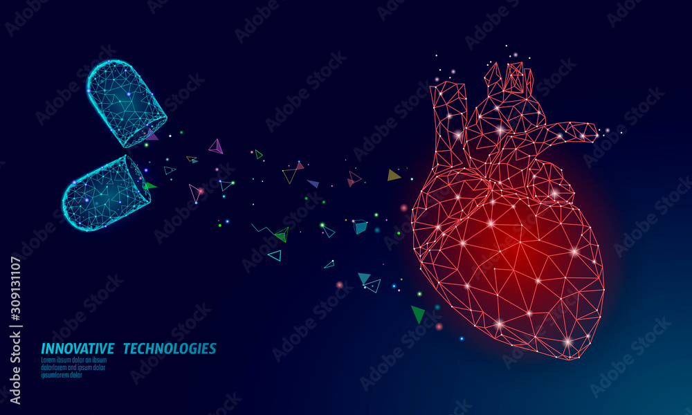 3D medicine heart medicine treatment. Human health diagnostics vascular ...