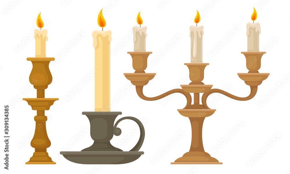 Antique Candle Holder Vector