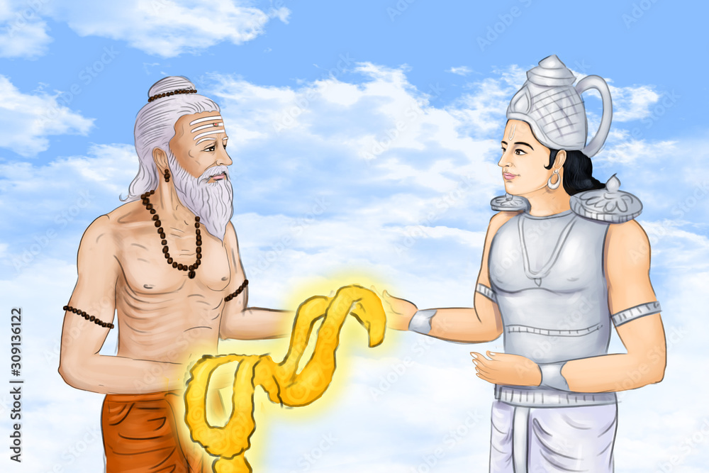 Sage Durvasa and Lord Indra Stock Illustration | Adobe Stock