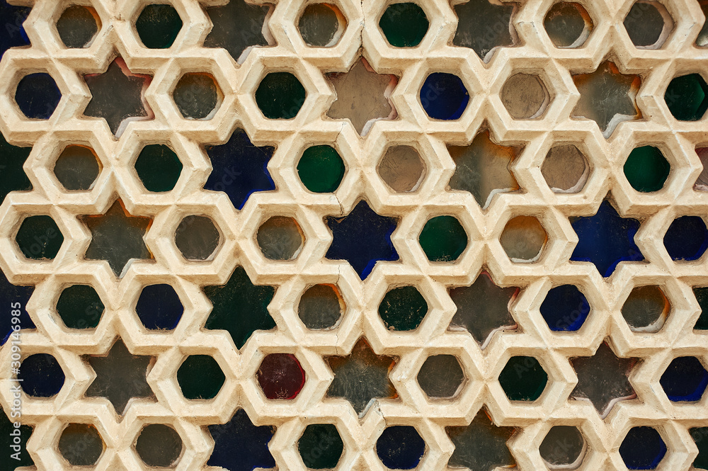 Indian or arabic window pattern. Window with many holes Stock Photo ...