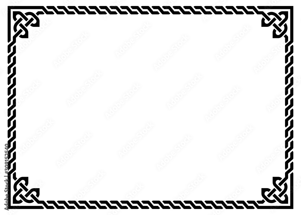 Celtic vector frame or border pattern with decorative corners ...