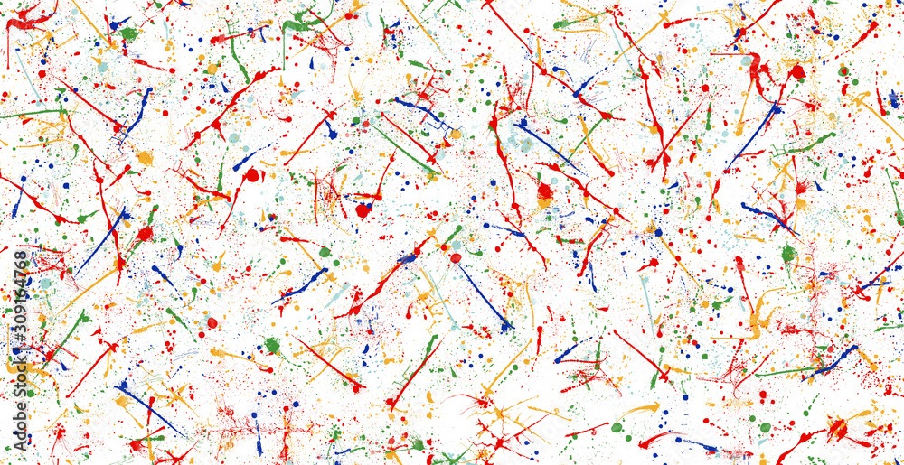 Watercolor splatter effect.Seamless colorful brush strokes. Splash ...