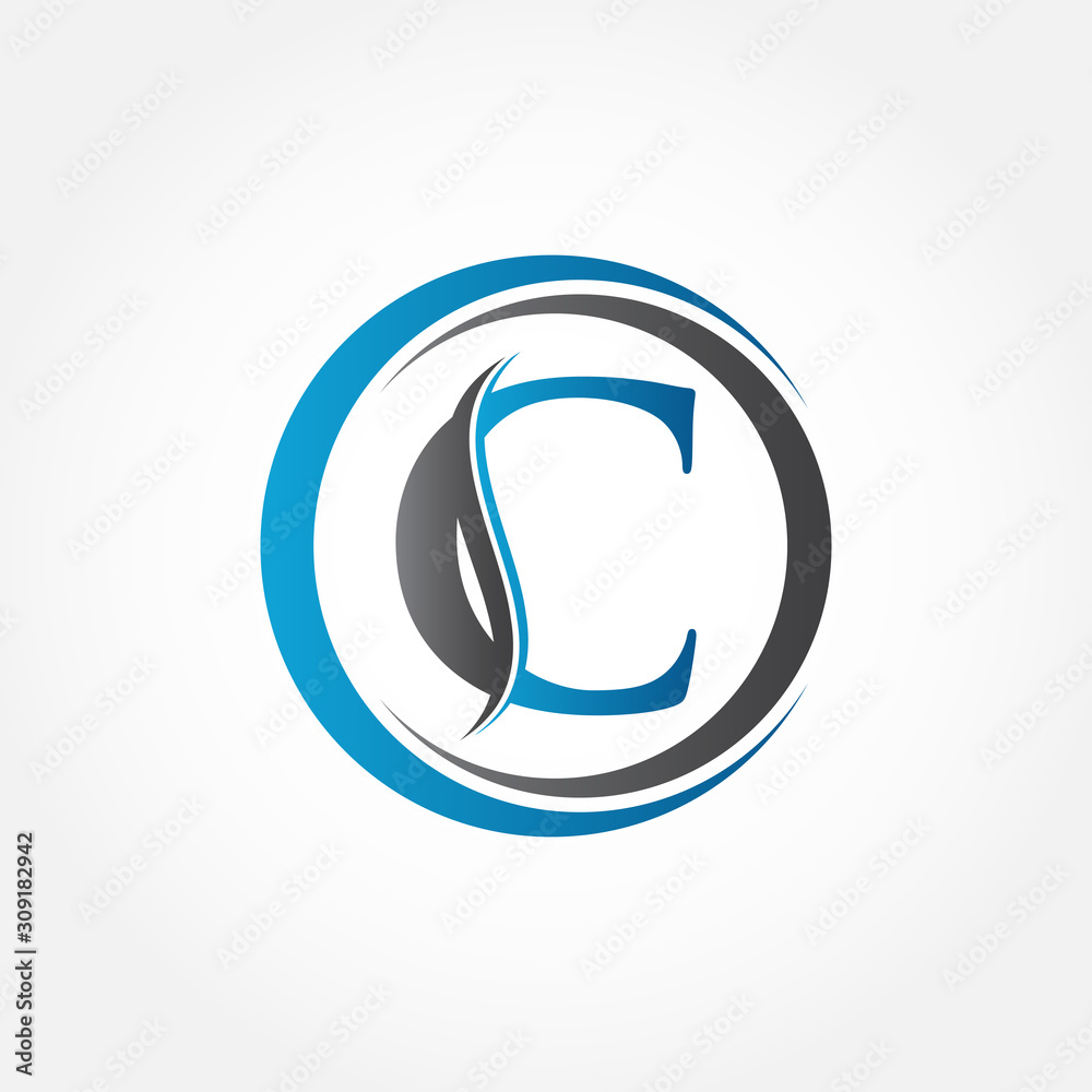 Circle Letter C Logo With Creative Modern Business Typography Vector ...