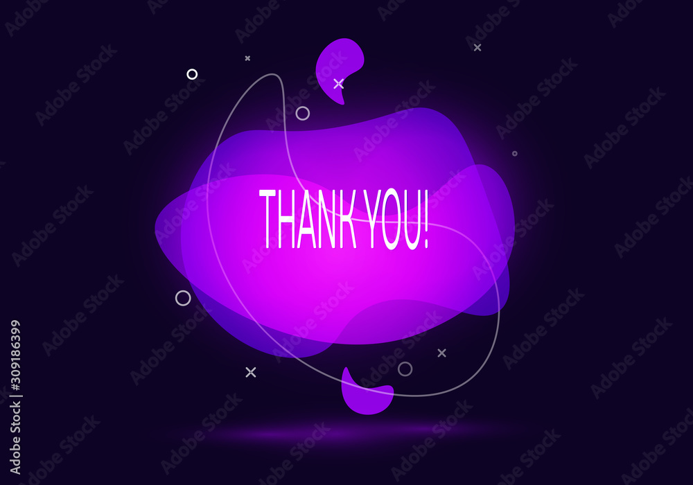 Geometric banner with inscription Thank you on dark blue background ...