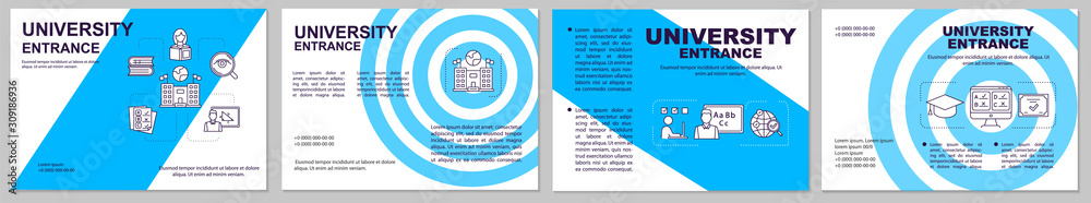 University entrance brochure template. High school acceptance. Flyer ...