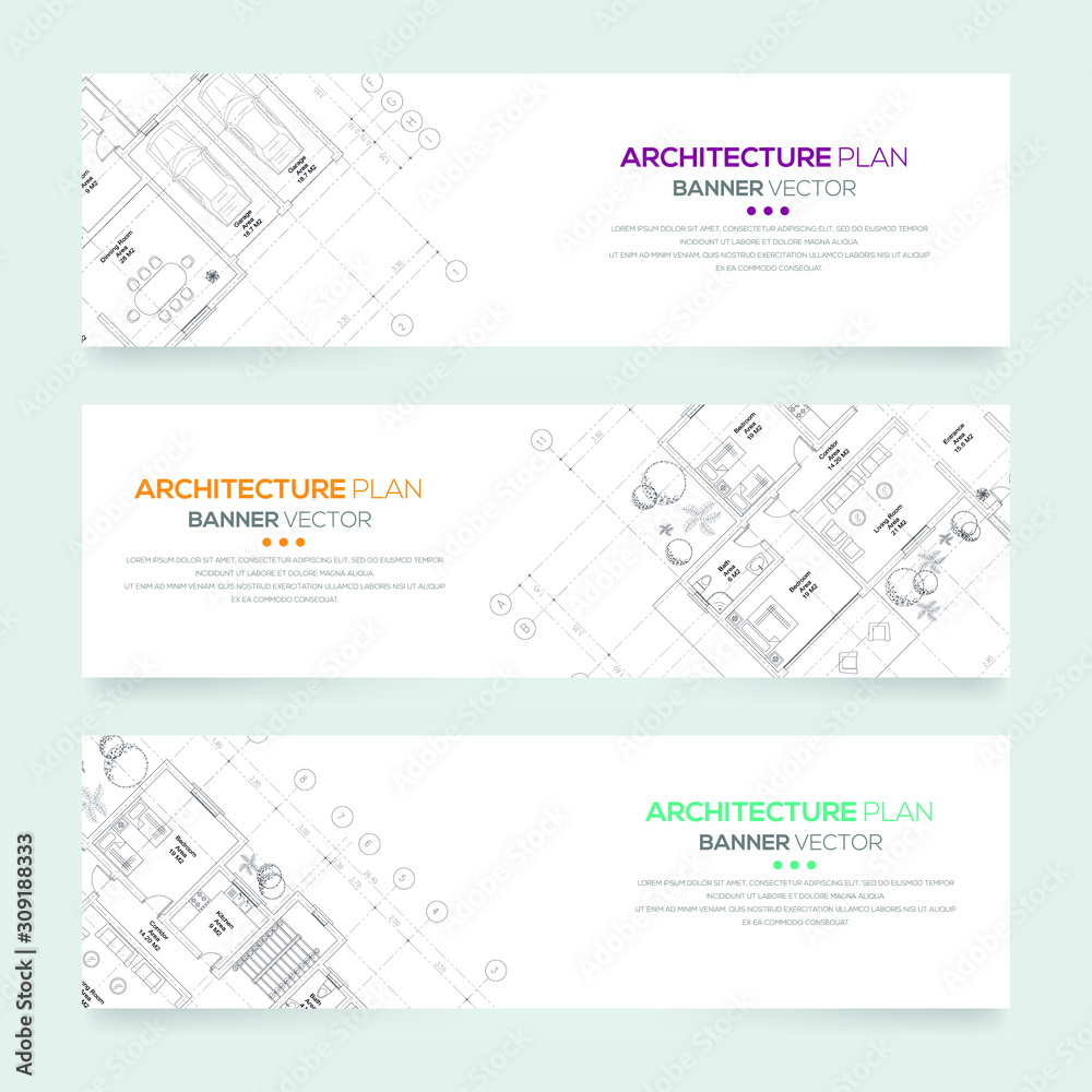 Banner architectural plan , Architectural background , architectural ...