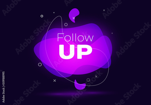 Geometric banner with inscription Follow up on dark blue background ...