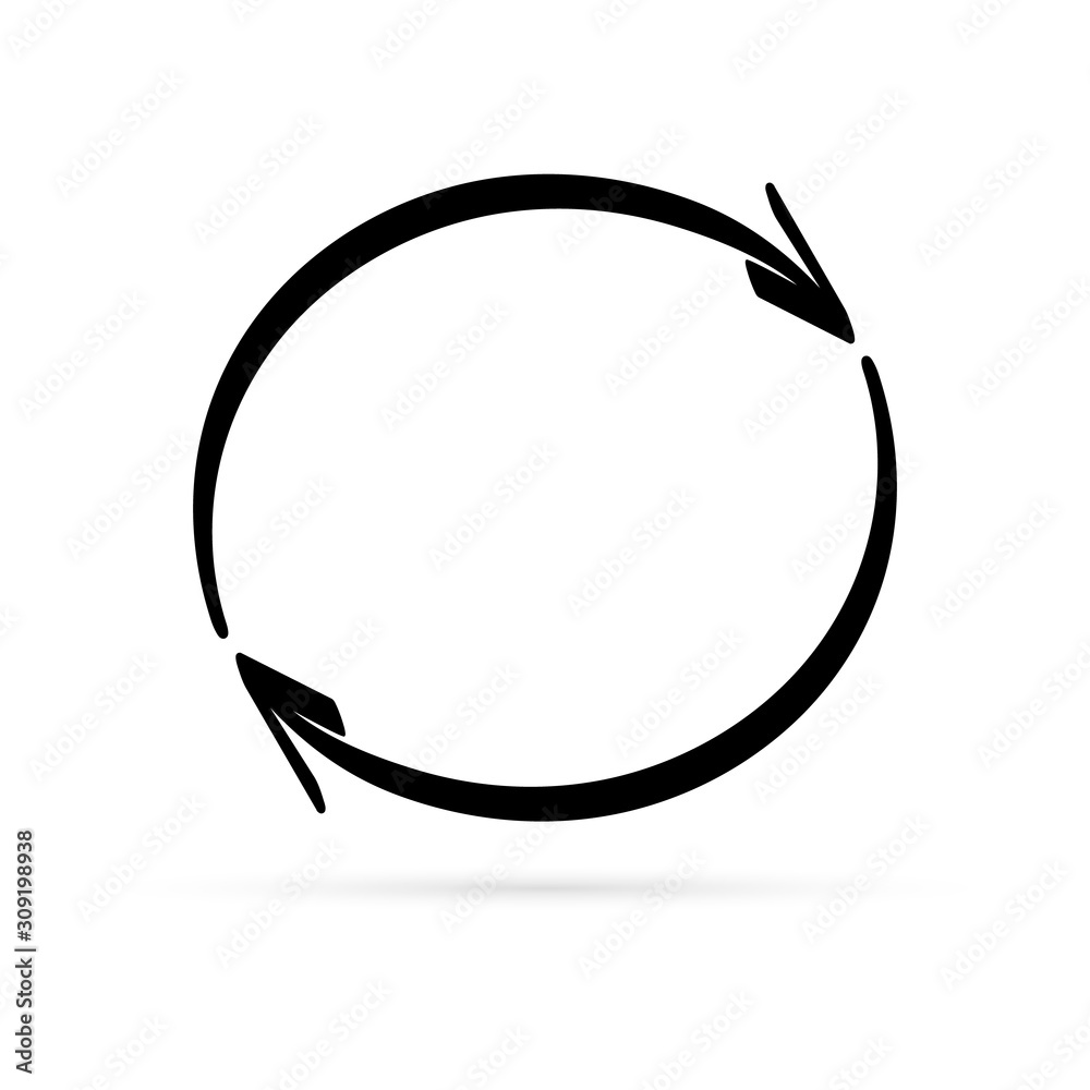 Doodle arrow icon isolated on white background. Hand drawing lne art ...