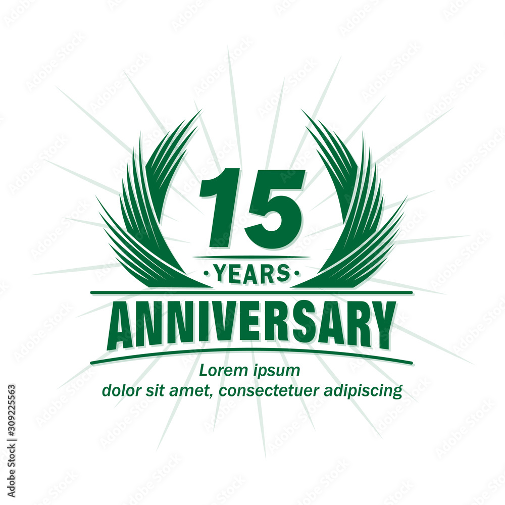 Vetor de 15 years logo design template. 15th anniversary vector and ...