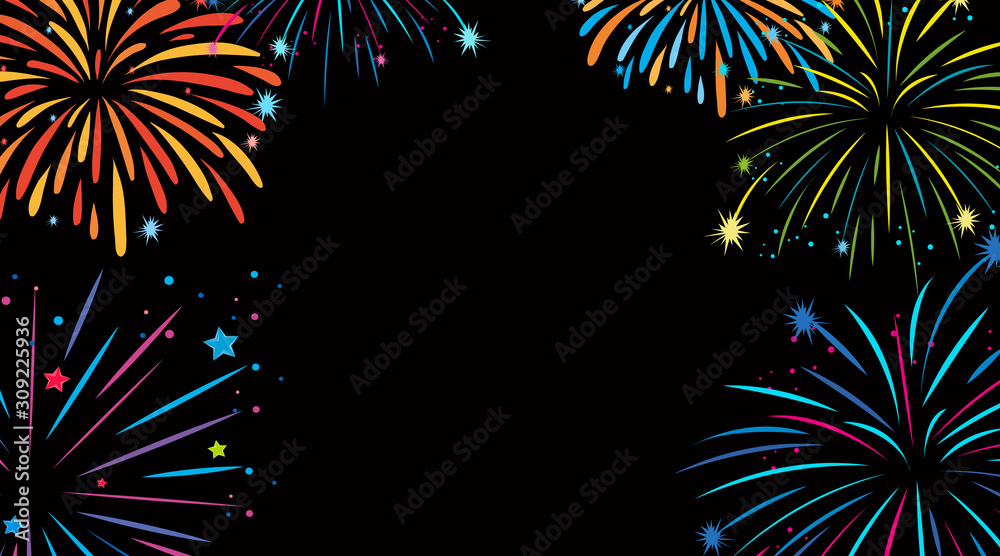 Background design with colorful fireworks Stock Vector | Adobe Stock