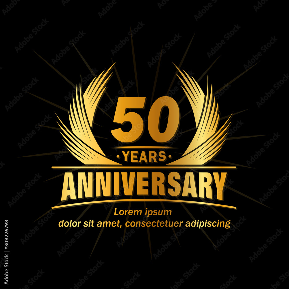 50 years logo design template. 50th anniversary vector and illustration ...