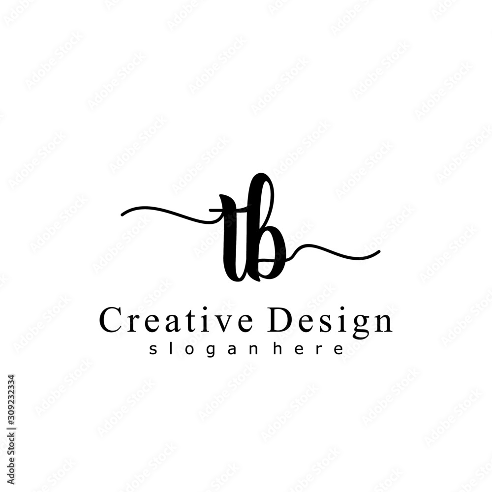 Letter TB handwriting initial of signature logo Stock Vector | Adobe Stock