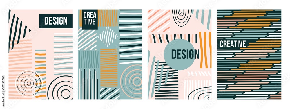 Abstract trendy creative design collection vector illustration. Set ...