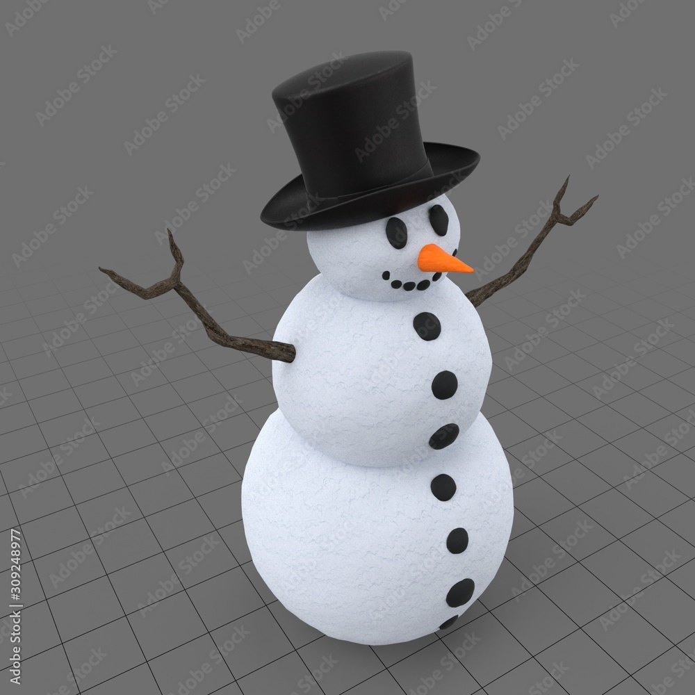 Snowman Stock 3D asset | Adobe Stock