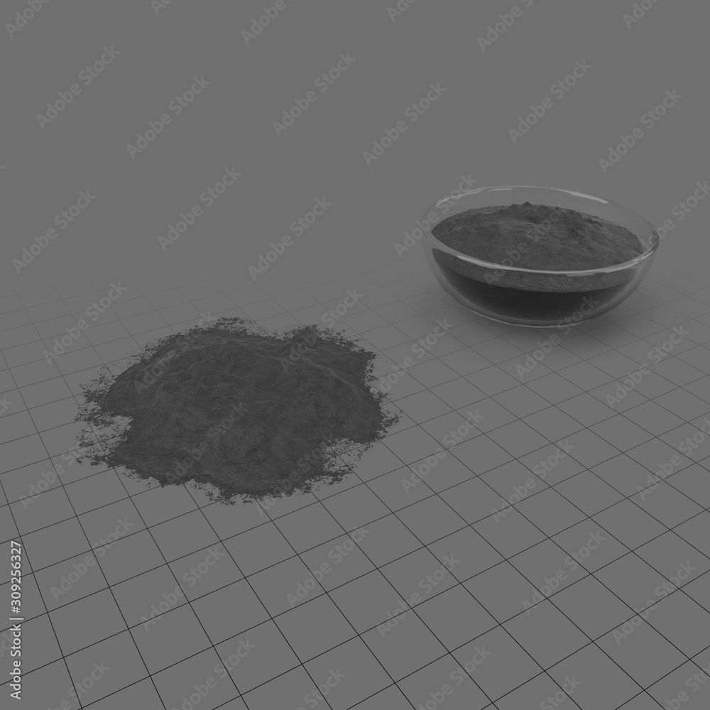 Charcoal powder Stock 3D asset | Adobe Stock