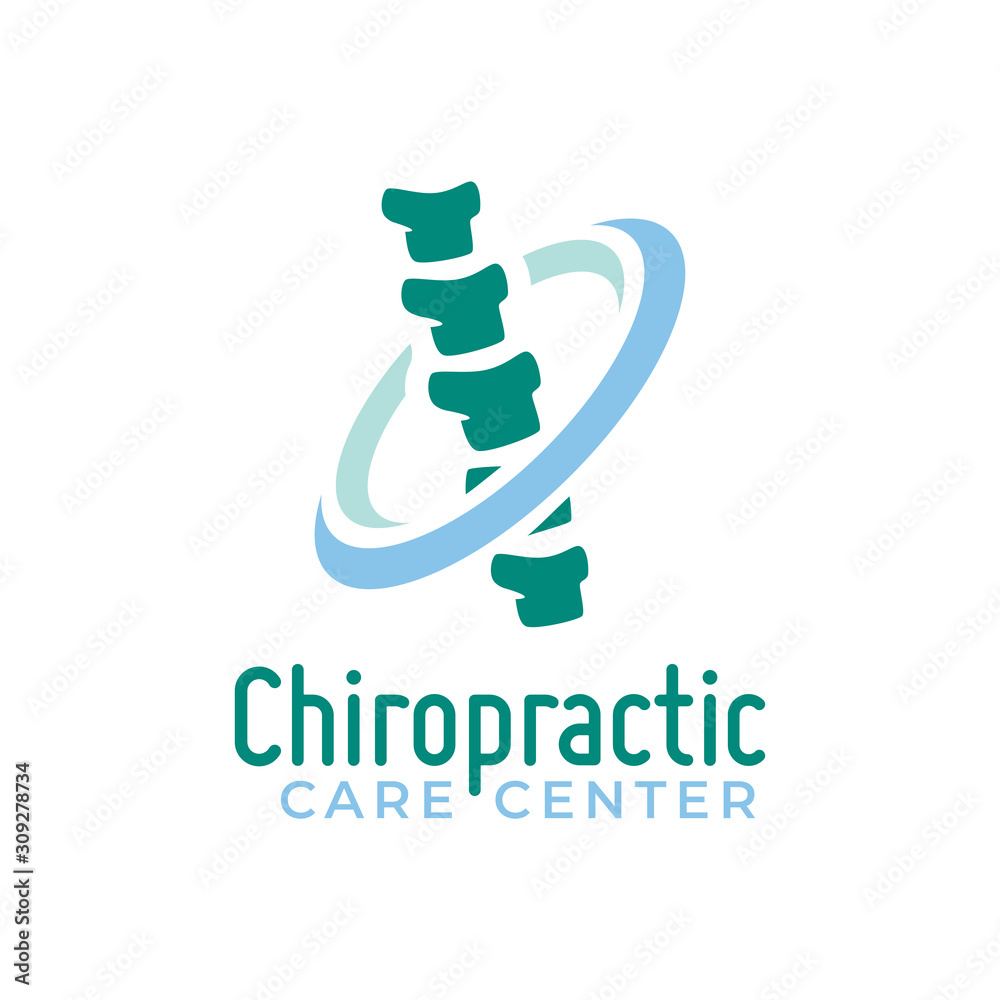 Chiropractic logo vector, spine health care medical symbol or icon ...