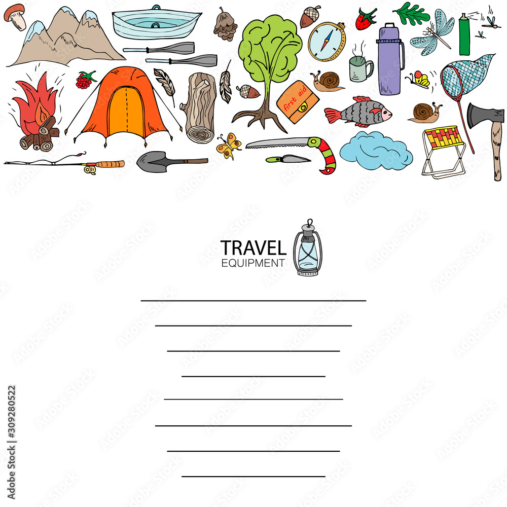 Camping Border Paper
