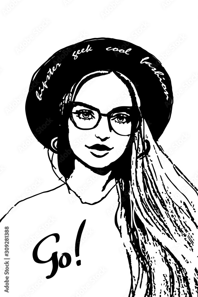 Geek Girl Drawing