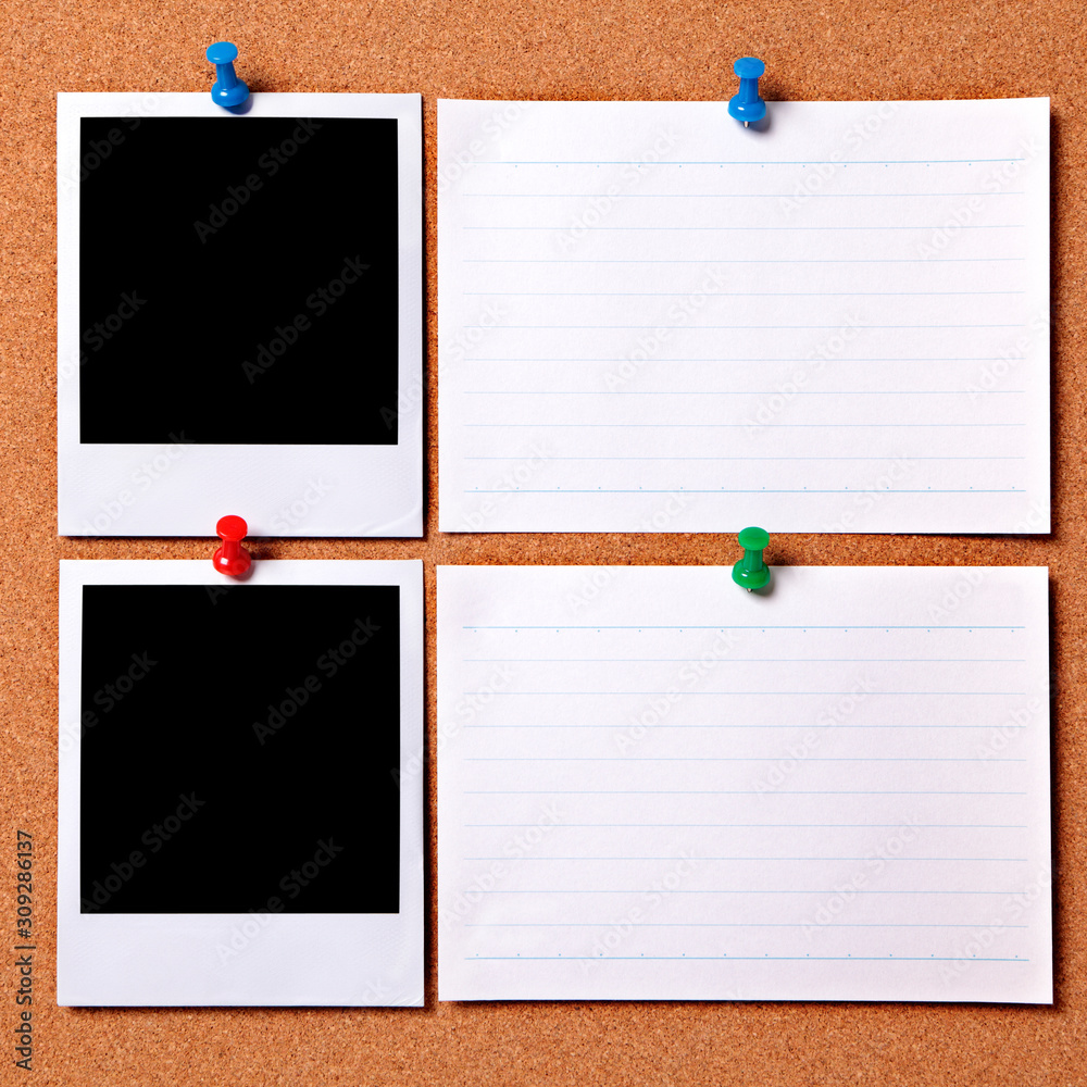 Blank polaroid instant style photos with note cards Stock Photo | Adobe ...