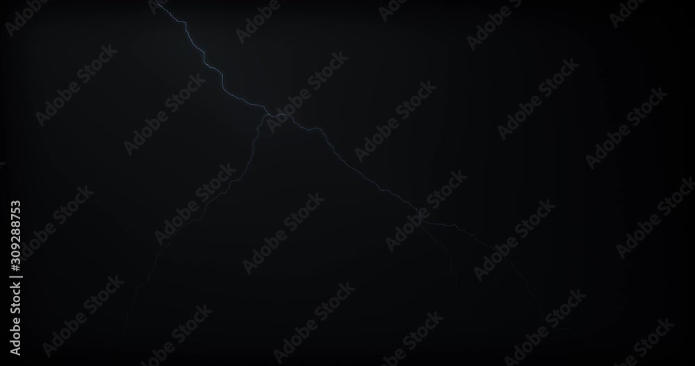 Lightning strikes on a black background with realistic reflections ...