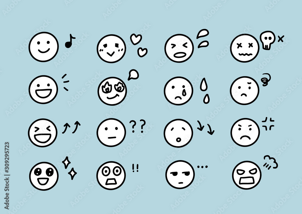 set of face icons Stock Vector | Adobe Stock