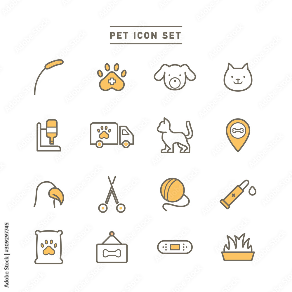 PET ICON SET Stock Vector | Adobe Stock
