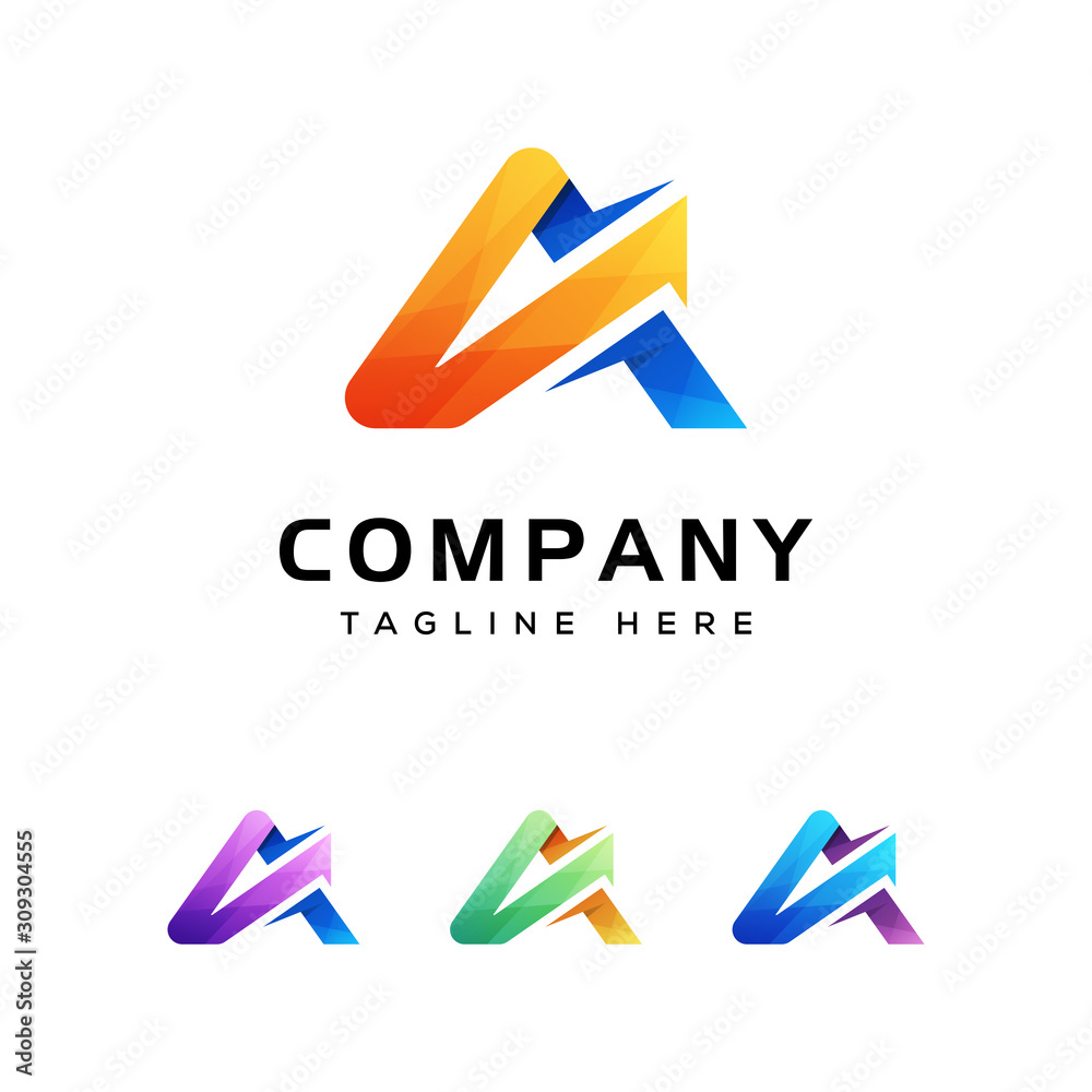 letter a with v logo, initial letter a arrow logo concept vector ...