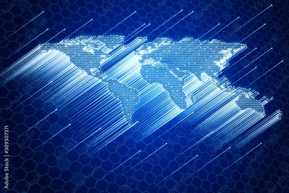 Digital World Map Wallpaper