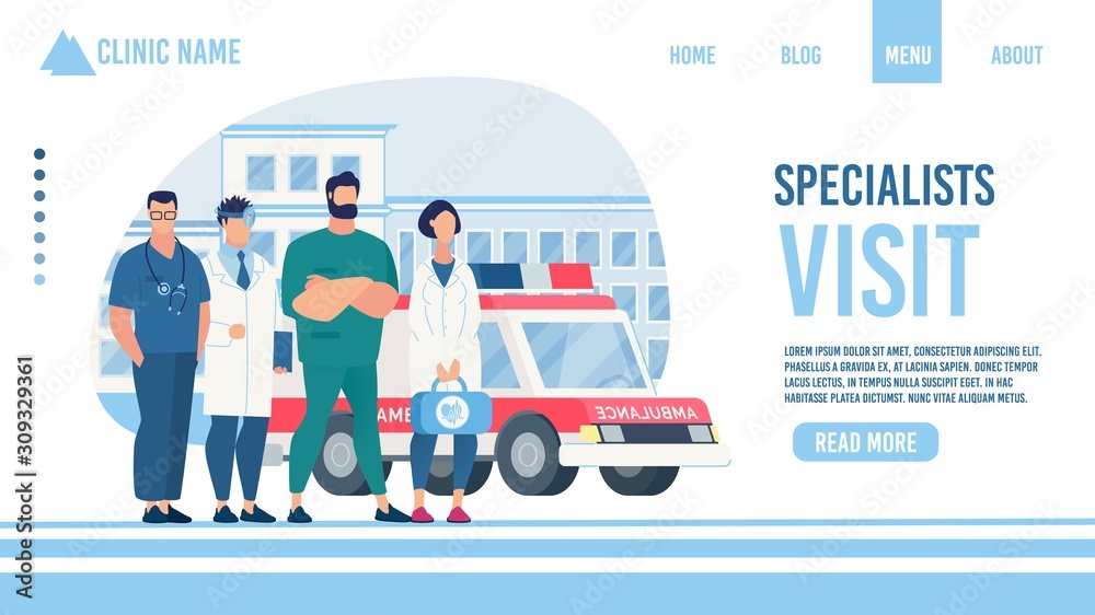 Specialist Visit Home Service Order Call. Trendy Flat Landing Page with ...