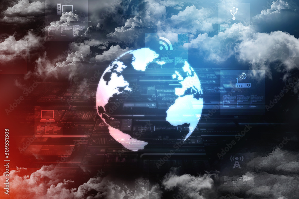 2d illustration world map abstract background Stock Illustration ...