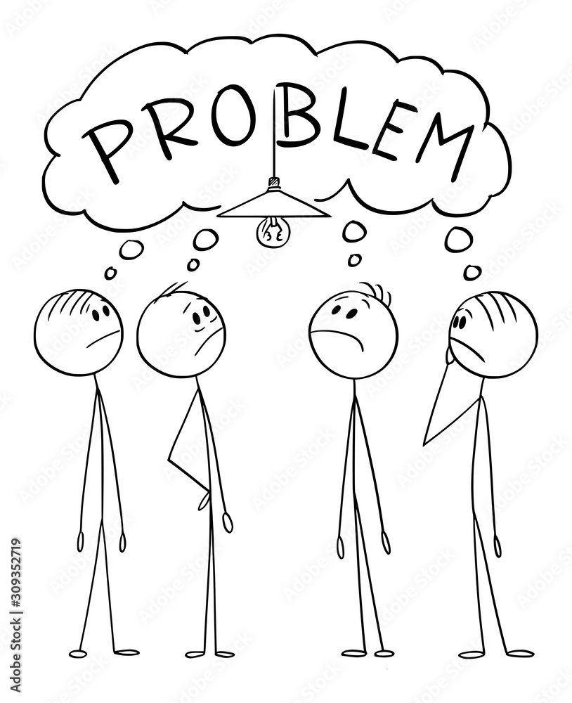 Vector cartoon stick figure drawing conceptual illustration of group of ...