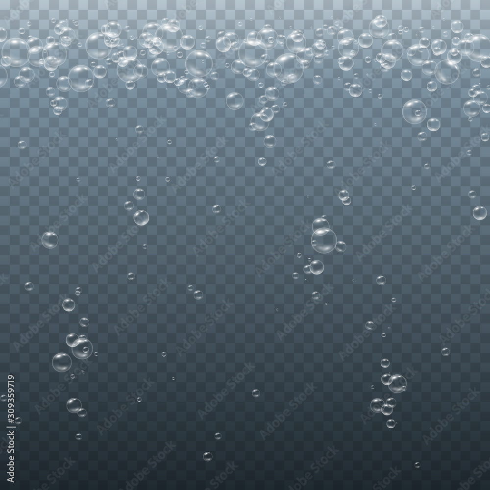 Bubbles underwater texture isolated on transparent background. Vector ...