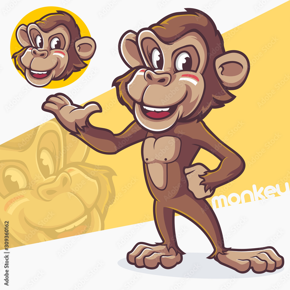 Monkey Smiling Cartoon