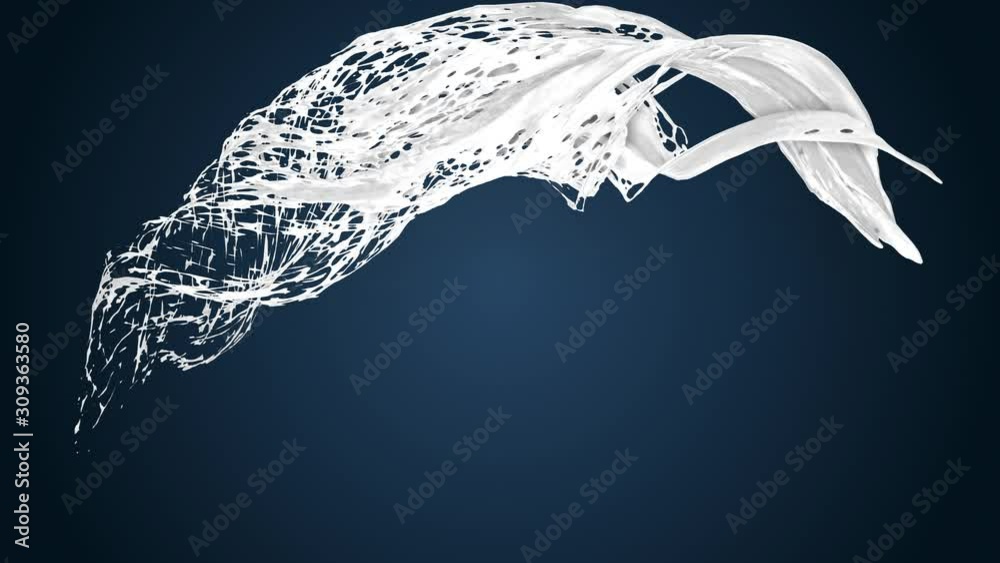 4k white splash like milk or white paint moves past the camera in slow ...
