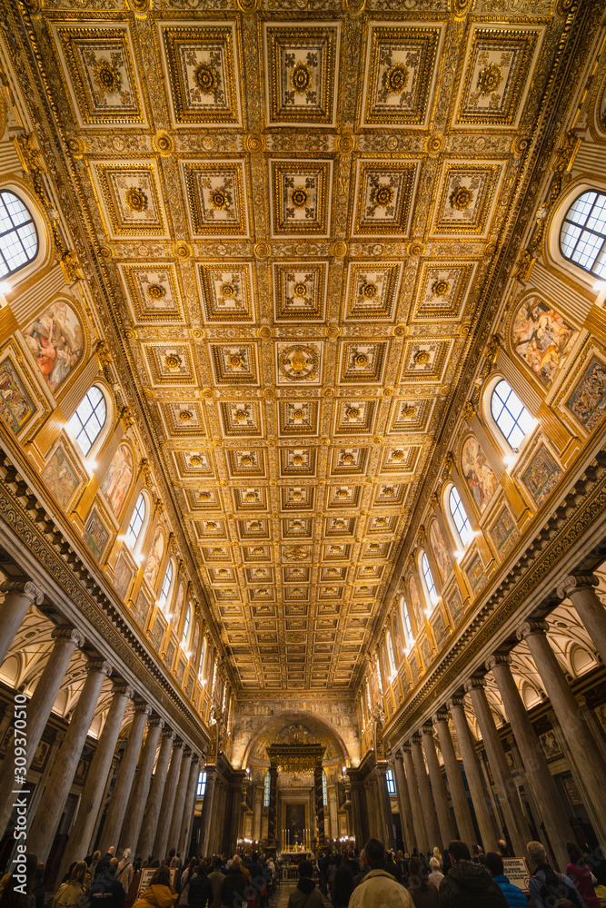 ROME - 15-November, 2019: Inside the St Peter's Basilica or San Pietro ...