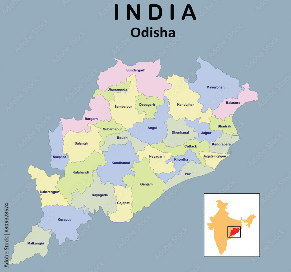 Political Map Of Odisha