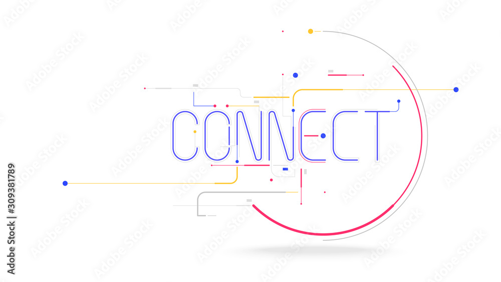 Connect text letter logo background Stock Vector | Adobe Stock