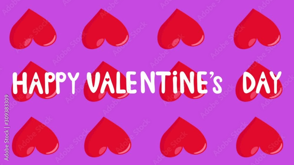 Bright, simple animation of rotating hearts. Valentine's Day greeting ...