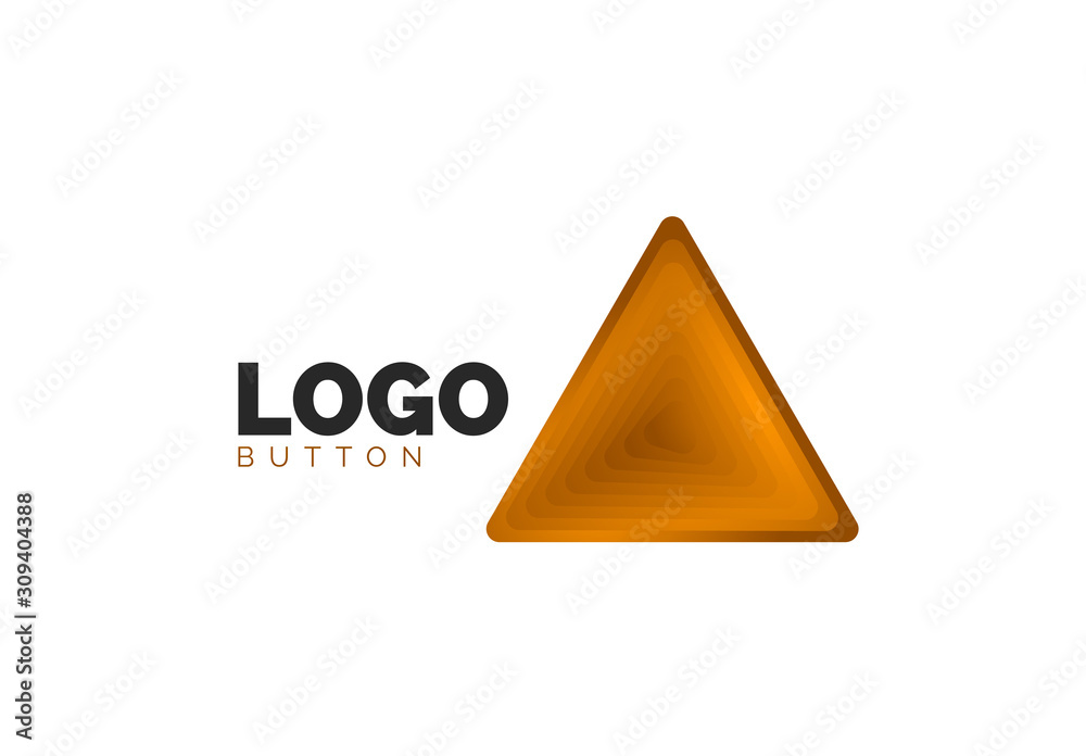 Triangle icon geometric logo template. Minimal geometrical design, 3d ...