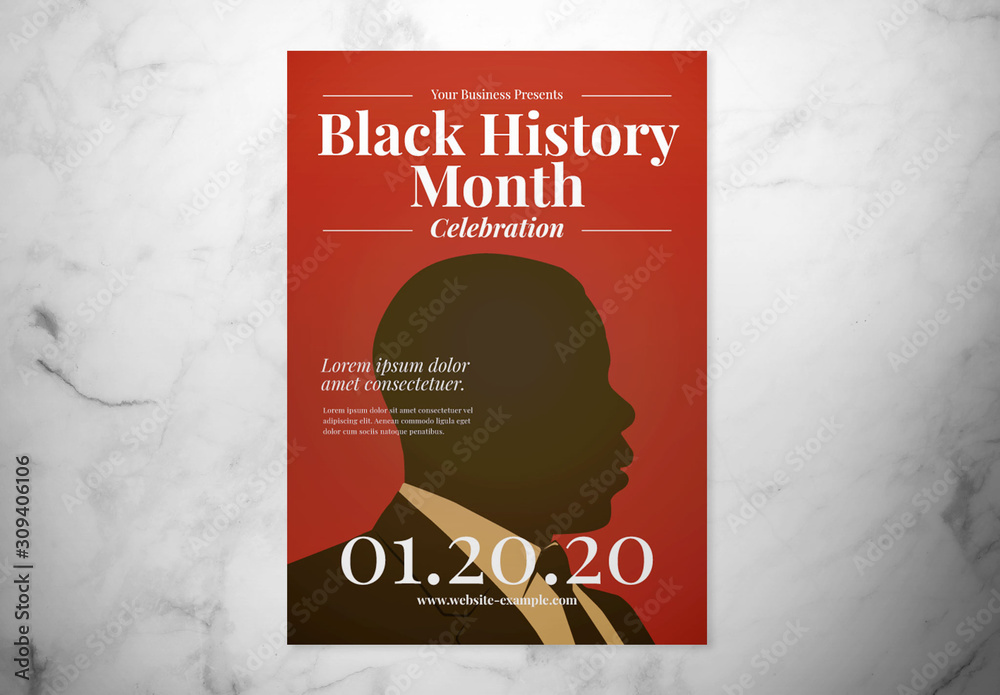 Black History Month Event Flyer Layout Stock Template | Adobe Stock