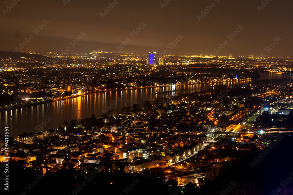 Bonn am Rhein bei Nacht Stock Photo | Adobe Stock