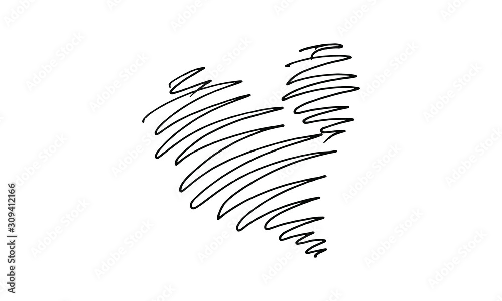 hand-drawn heart. Valentine's day Doodle art.use it as a clipart in ...