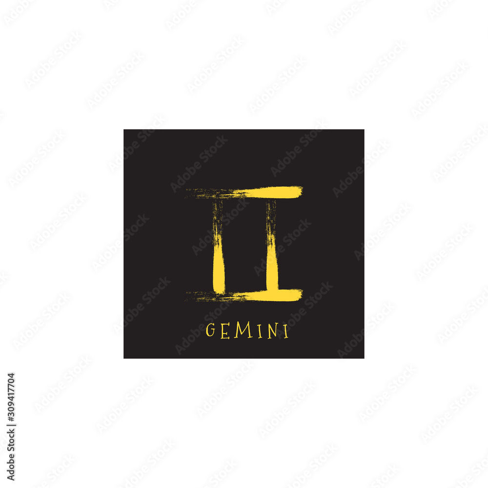 simple abstract horoscope symbol design of Gemini for your astrology ...