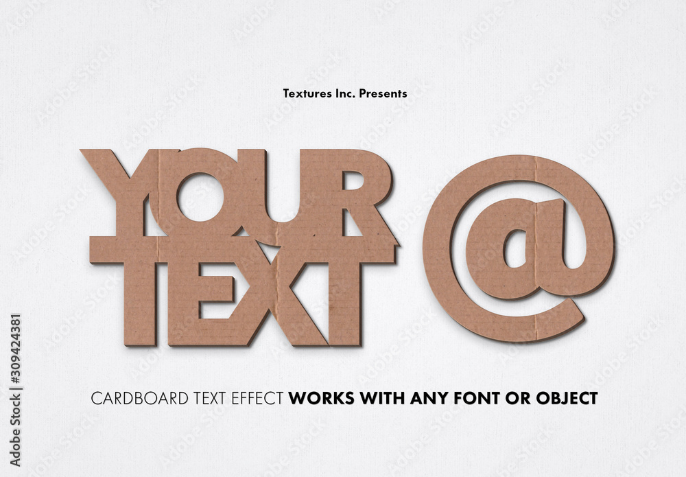 Cardboard Text Effect Mockup Stock Template | Adobe Stock